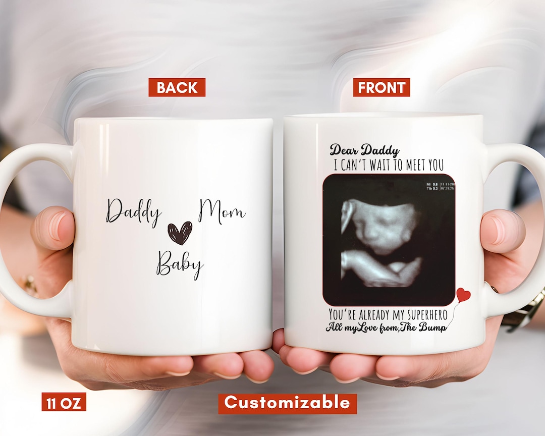 Custom Fathers Day Ultrasound Mug, Expecting Parents Gift , New Baby ...