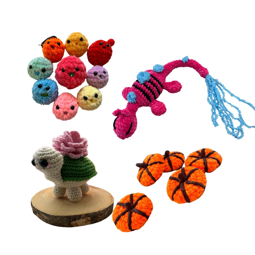 4 Crochet Patterns Stress Blob Pattern Turtle Pattern Dragon Pattern ...