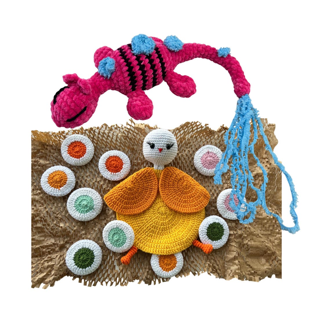 Chicken Memory Game and Dragon Pattern Crochet Memory Game Pattern ...