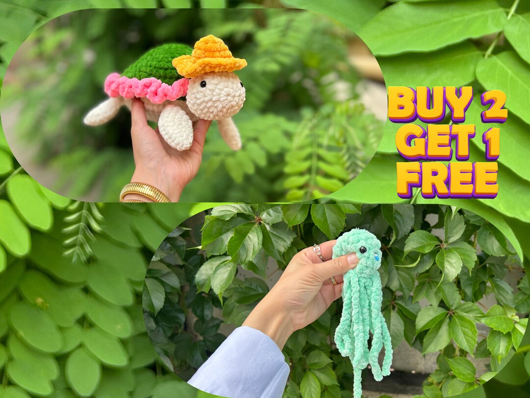Turtle Stress Blob Octopus Crochet Pattern Plush Crochet Pattern Bundle ...