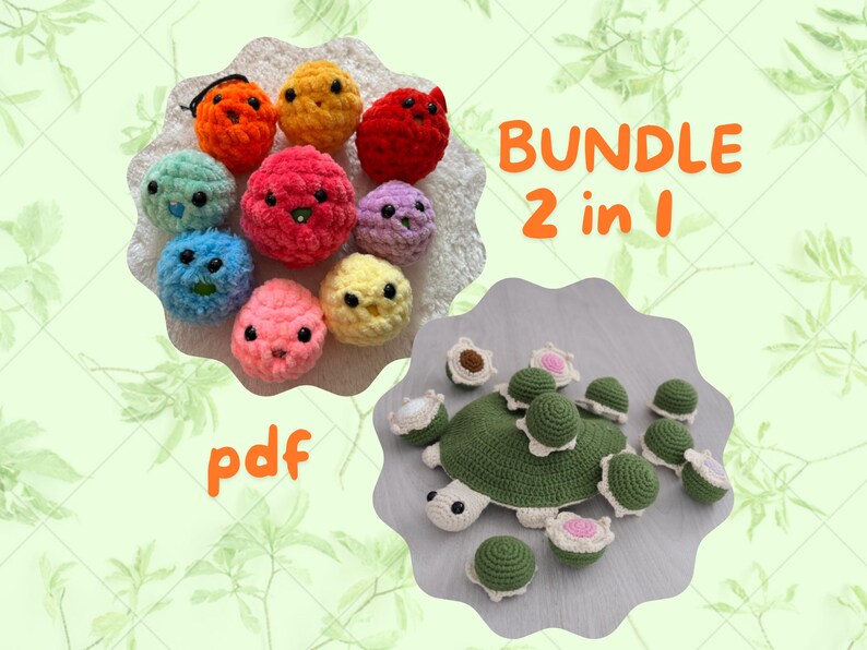 Bundle Blobs Crochet Turtle Memory Game Pattern Turtle Crochet Pattern ...