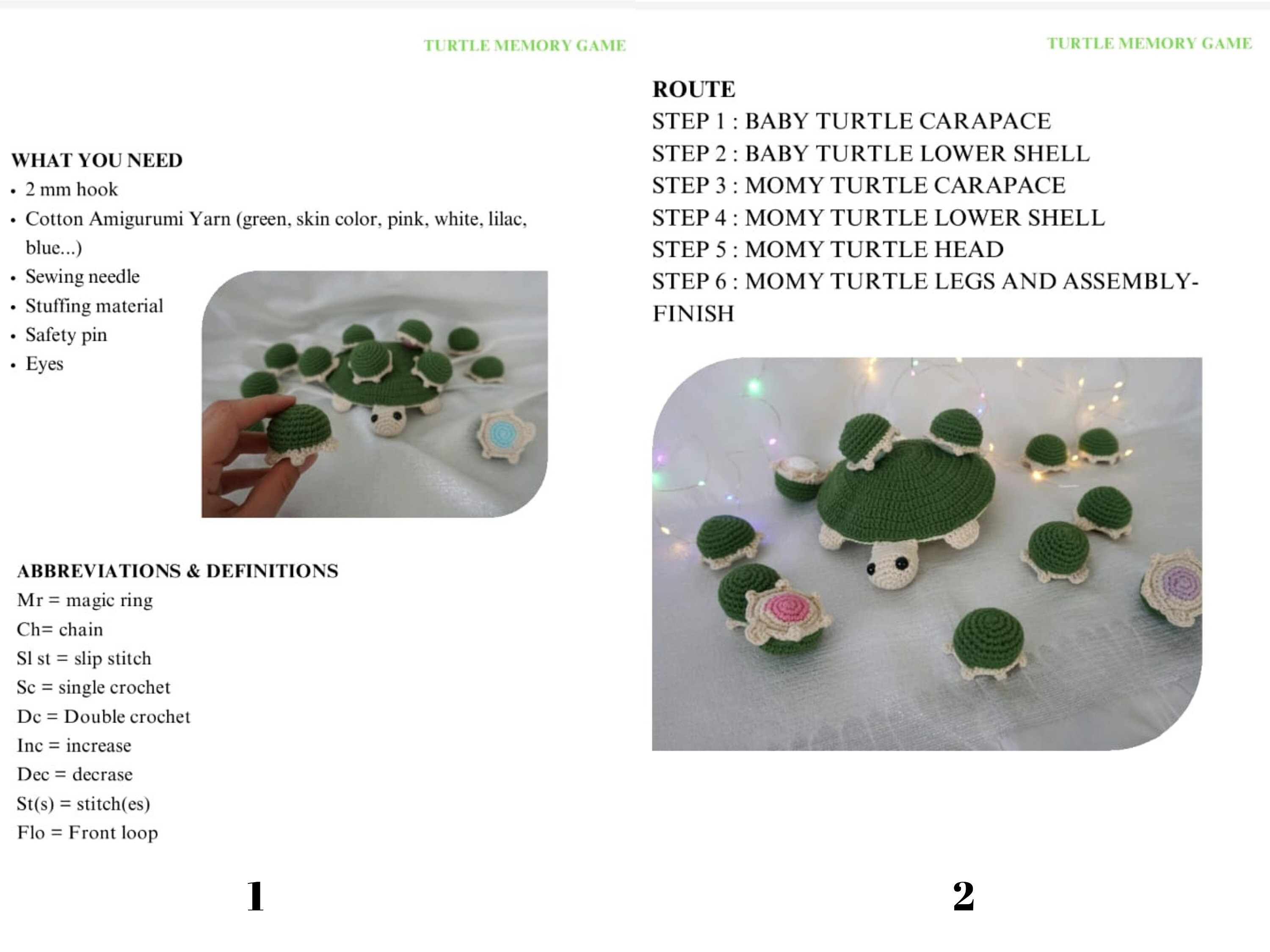 Crochet Turtle Whale Memory Game Pattern Turtle Crochet Pattern ...