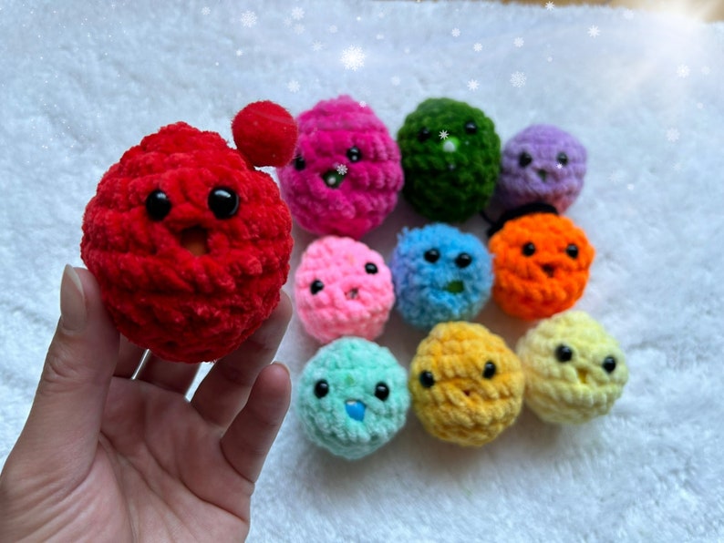 Crochet Stress Blob and Worm Pattern Blobs Pattern Crochet Pattern Amigurumi Toy Pattern Fidget ...