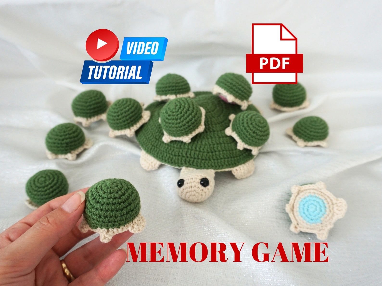 2 Memory Game: Turle and Star Matching Amigurumi Toy (PDF) - Etsy