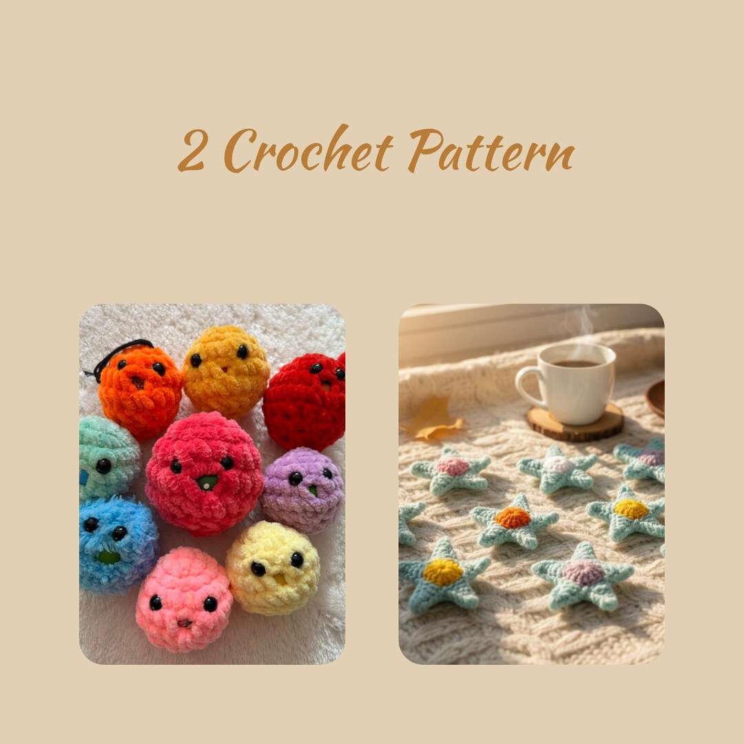 Crochet Stress Blob & Star Memory Game Pattern (PDF) - Etsy