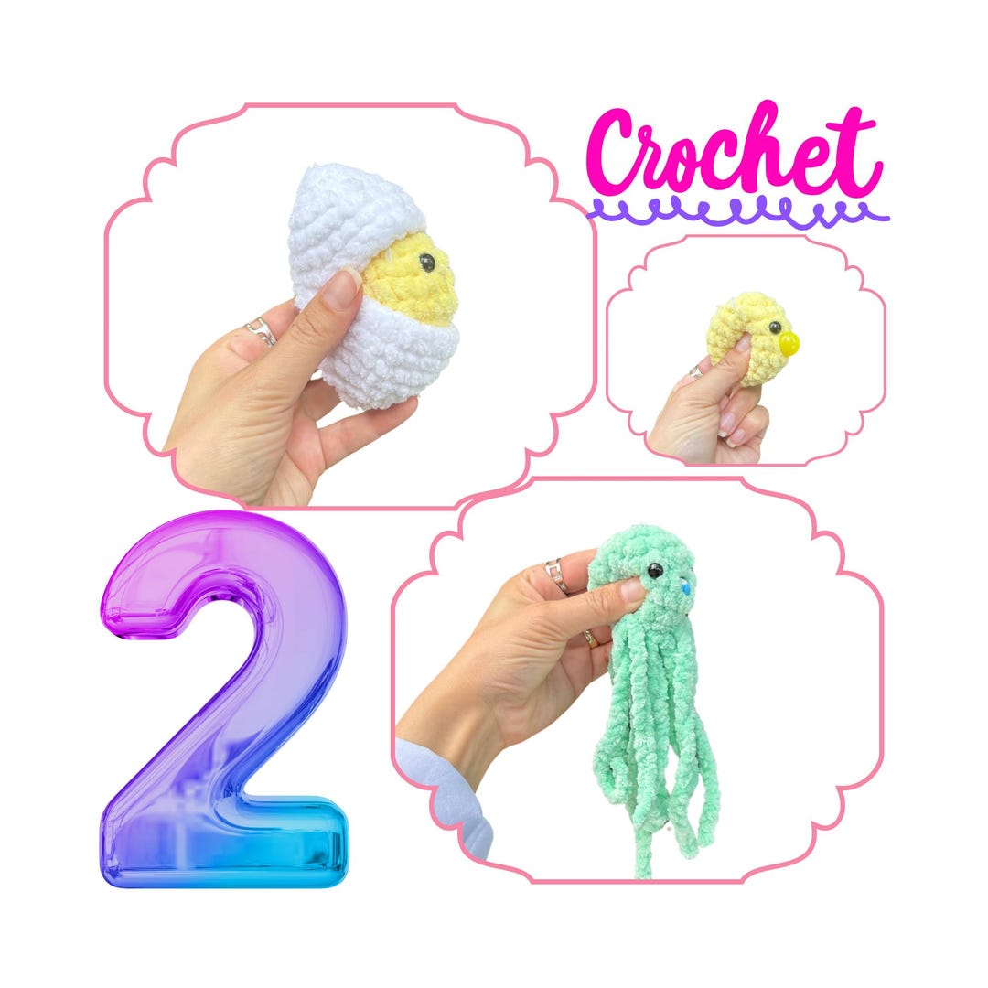 Stress Blobs Chick and Octopus Bundle Patterns Crochet Patterns ...