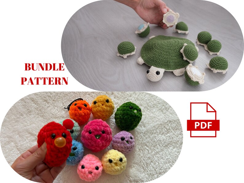 Bundle Blobs Crochet Turtle Memory Game Pattern Turtle Crochet Pattern Amigurumi Crochet Pattern ...