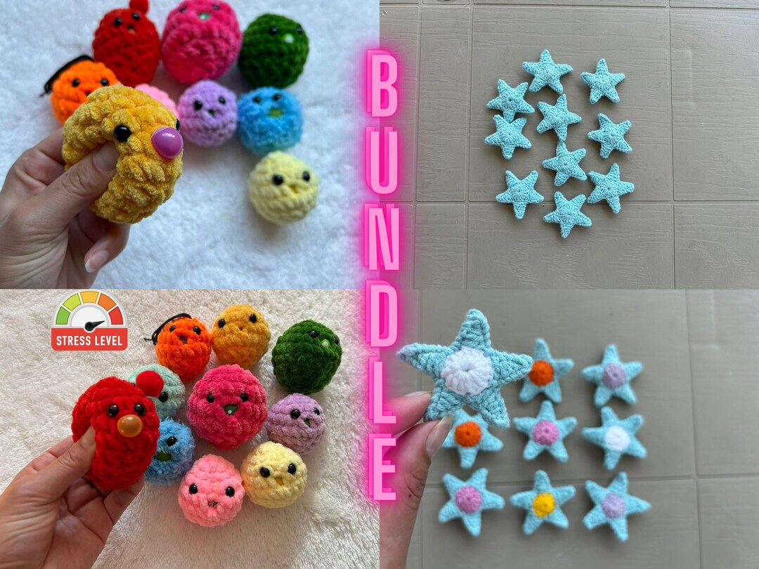 Bundle Crochet Stress Blob Pattern and Memory Game Star Memory Game ...