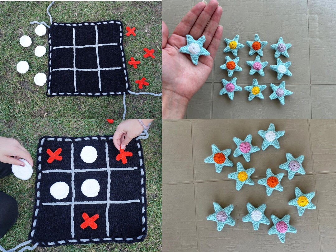 Bundle Tic Tac Toe Game Crochet Memory Game Board Game Plush Pattern ...