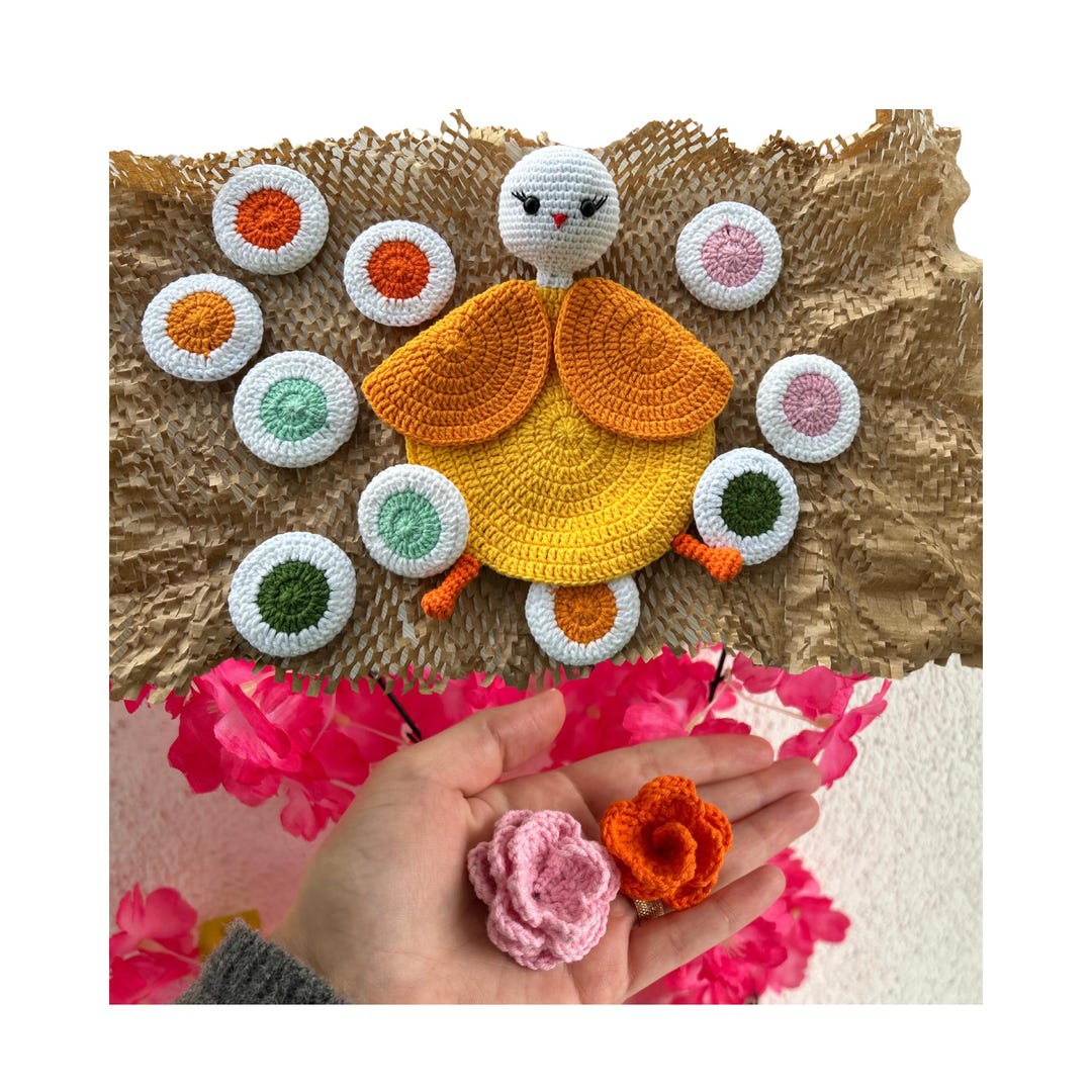 Chicken Memory Game and Rose Pattern Crochet Memory Game Crochet Rose ...