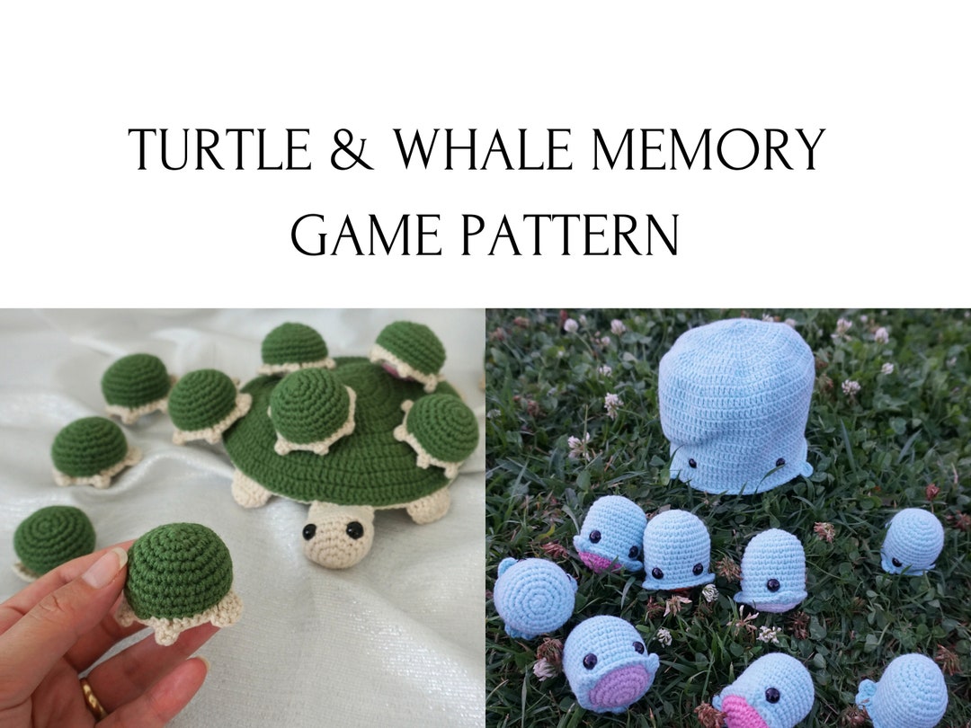 Crochet Turtle Whale Memory Game Pattern Turtle Crochet Pattern Amigurumi Crochet Pattern Memory ...