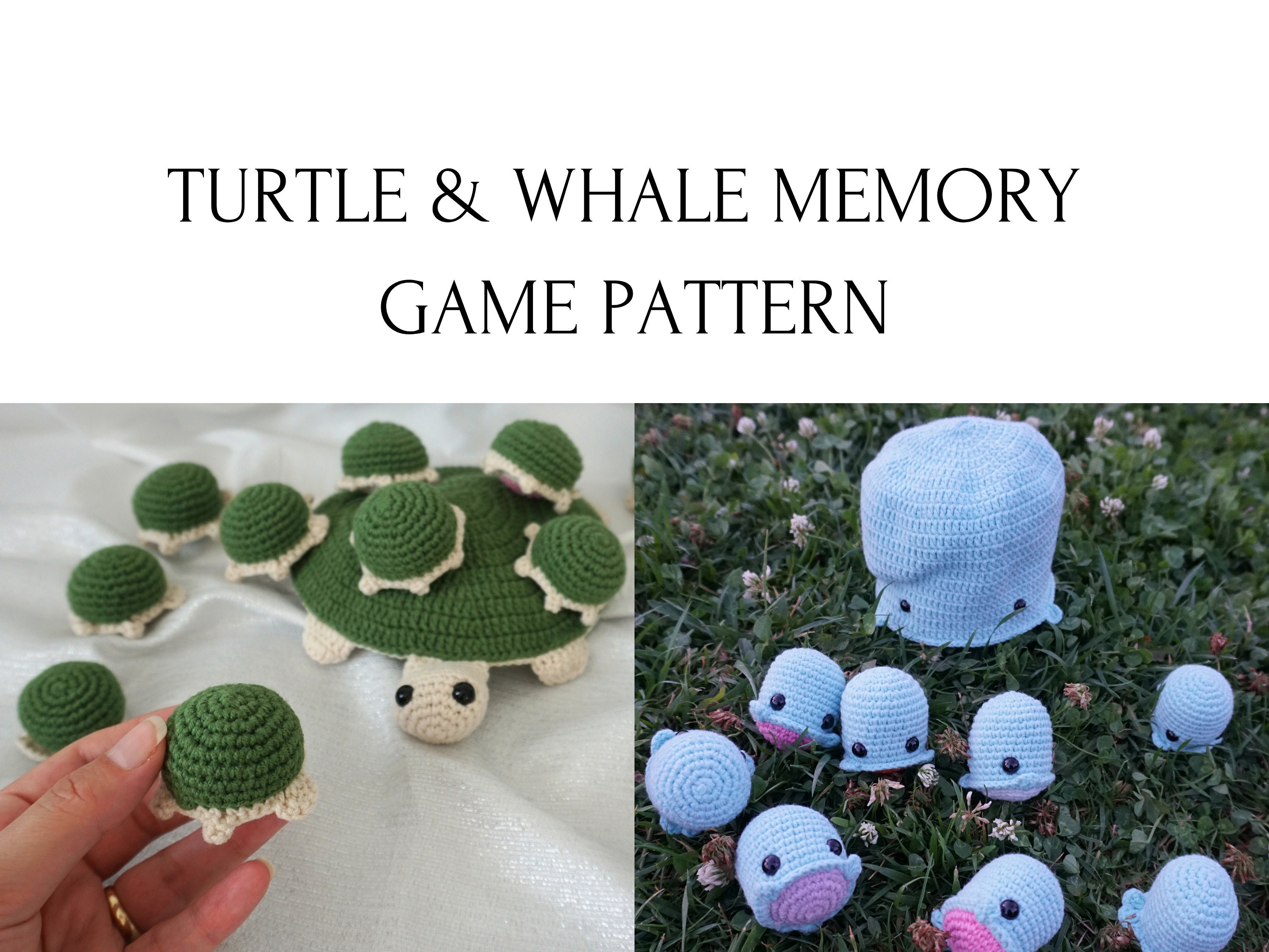 Crochet Turtle Whale Memory Game Pattern Turtle Crochet Pattern ...