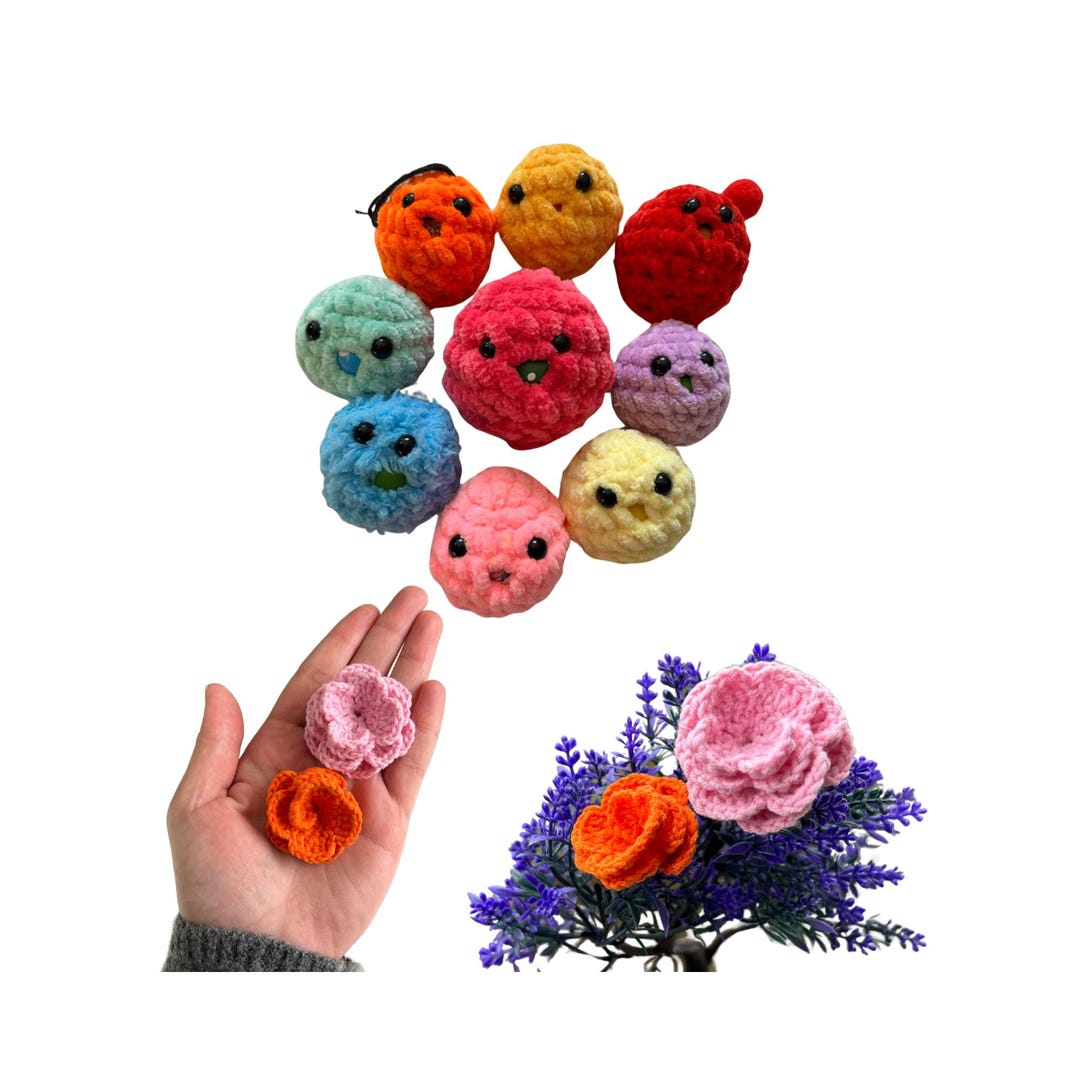 Stress Blobs and Rose Flower Pattern Crochet Stress Blobs Pattern ...