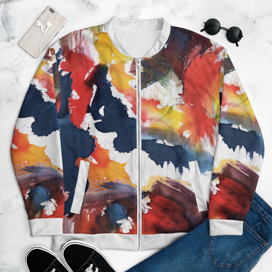 Prestige Onion Unisex Painted Brush Bomber Jacket, Abstract ...