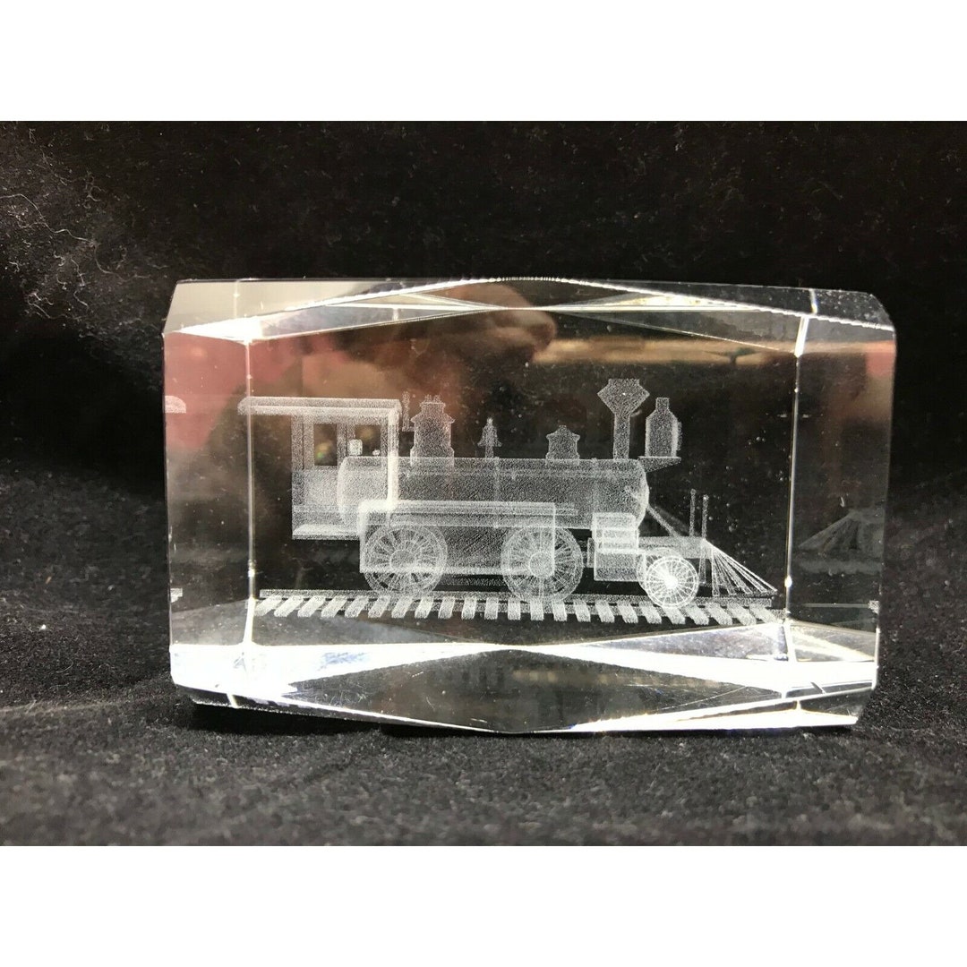 Crystal Impressions 3D Glass Etching of Steam Locomotive - Etsy