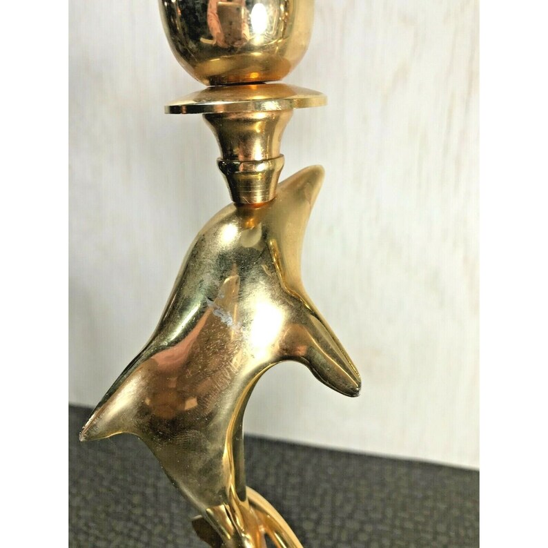 Set of 2 Solid Brass Dolphin Candle Holders * - Etsy