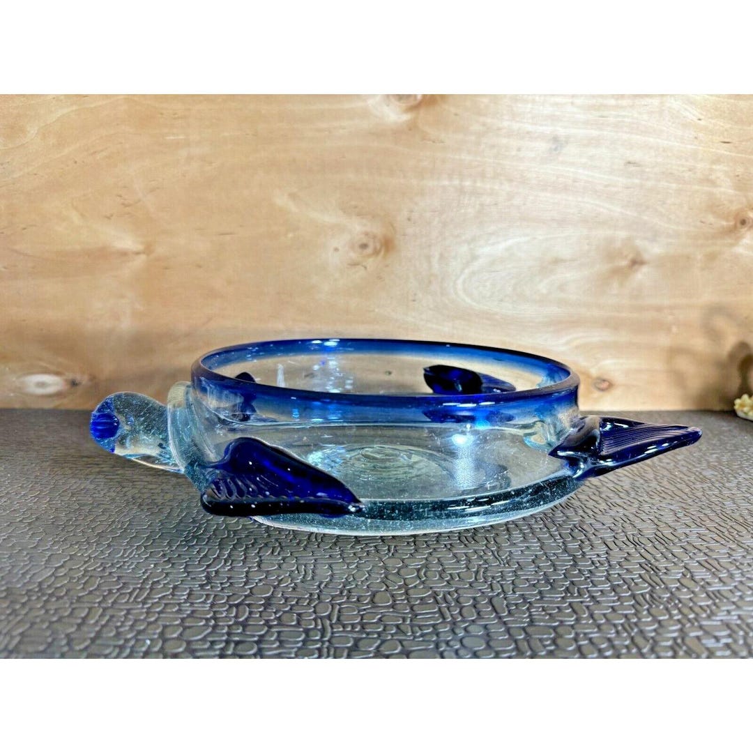 Vintage Murano Style Glass Turtle Decorative Bowl/candy Dish - Etsy