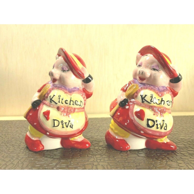 Kitchen Diva Pig Ceramic Salt & Pepper Shaker Shakers Set - Etsy