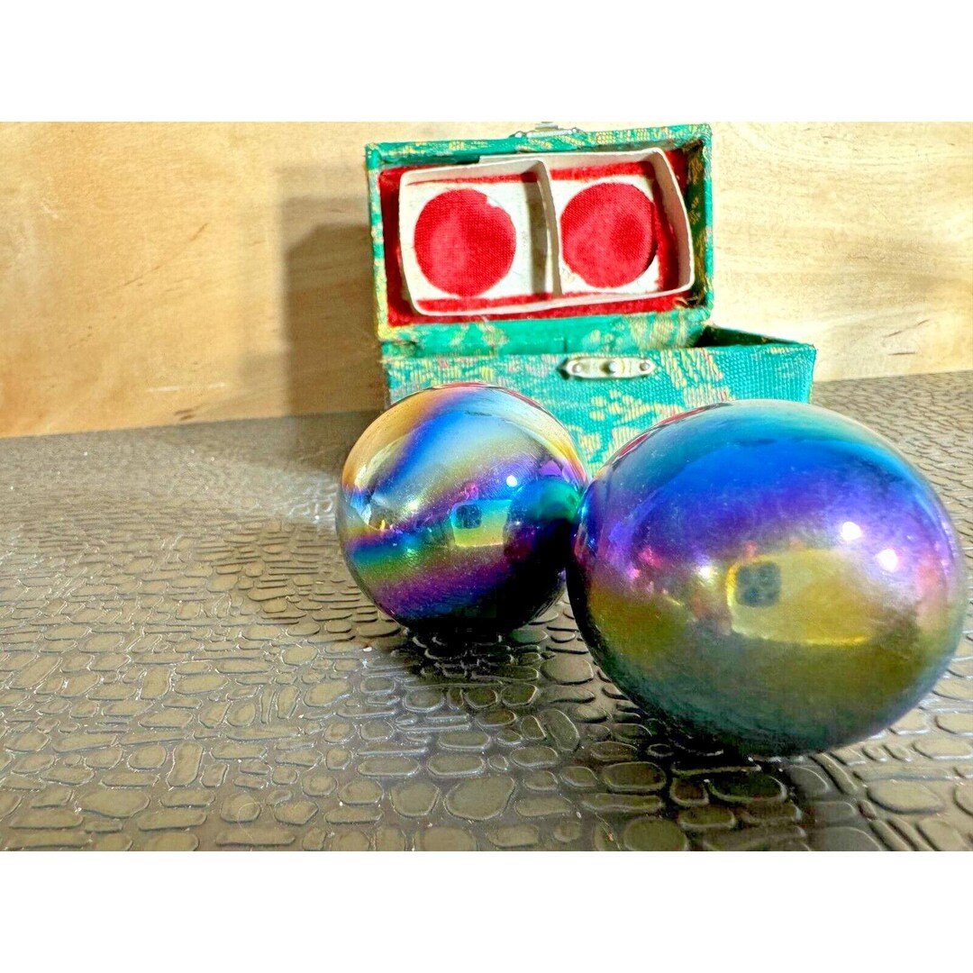 Set of 2 Chinese Baoding Balls Hand Exercise, Therapy Balls, Stress ...
