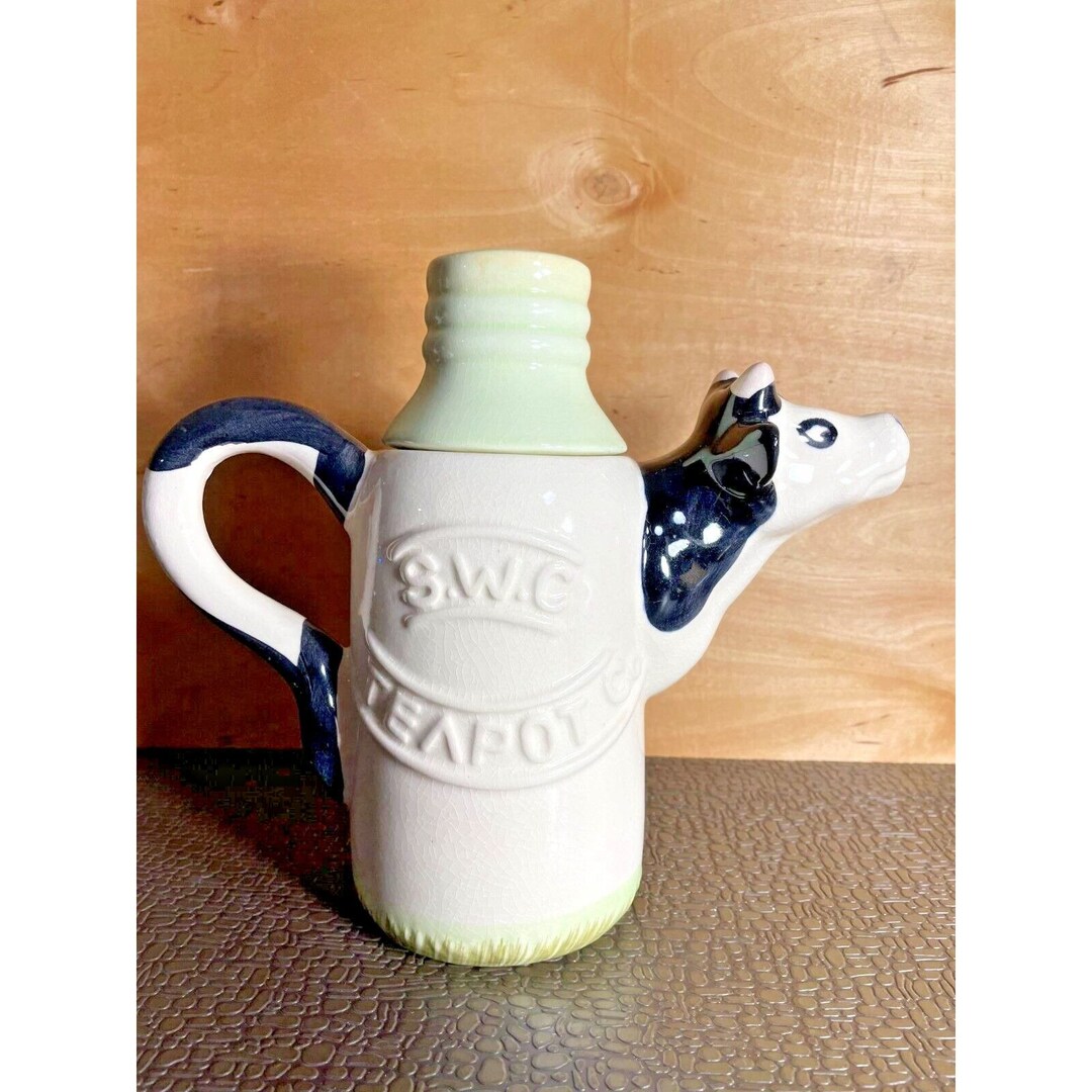 S.W.C Teapot Ceramic "with Milk Please" Cow Pitcher 24 Fl Oz - Etsy