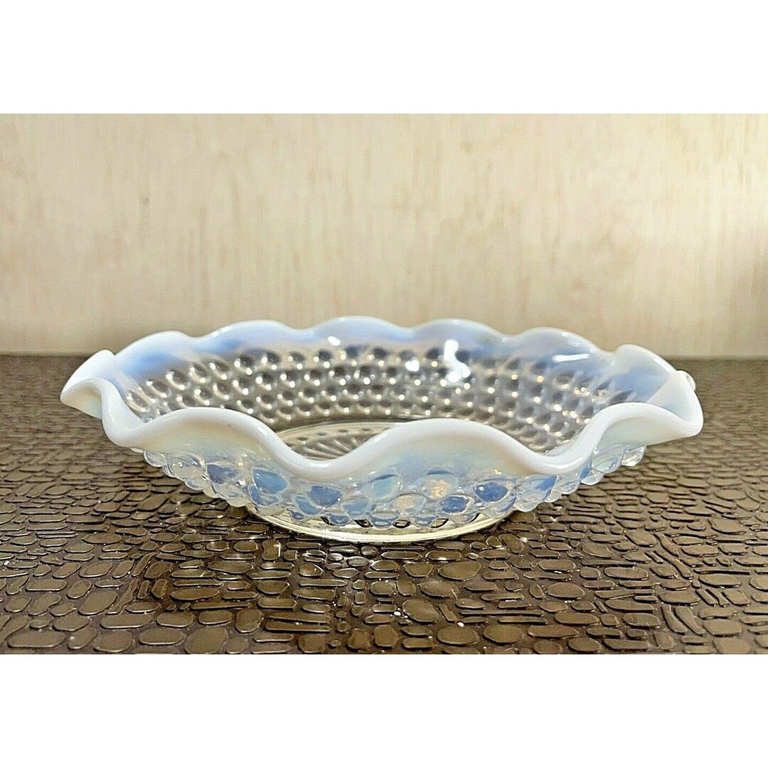 Fenton Hobnail Moonstone Candy/nut Dish Tray Bowl Frosted Edge - Etsy