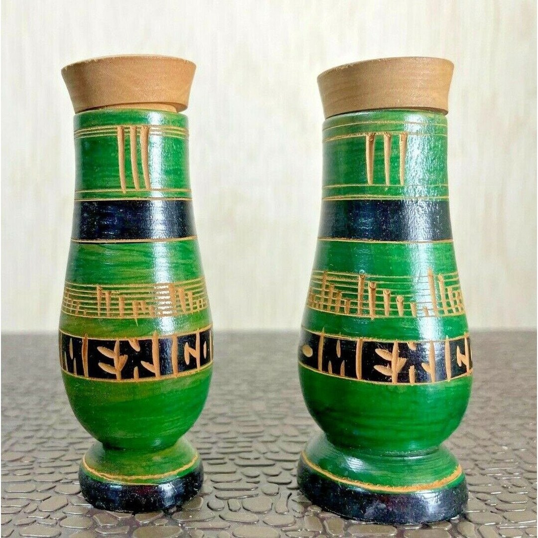 Wooden Mexico Souvenir Salt and Pepper Shakers - Etsy