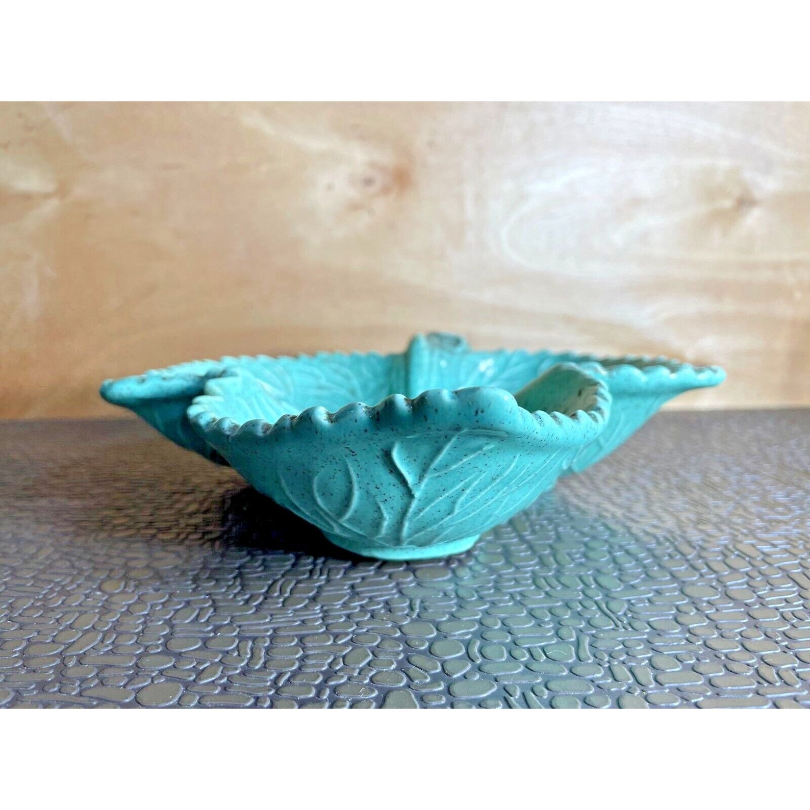 Vintage California Original Pottery Green Ceramic Leaf Bowl Dish #116 ...