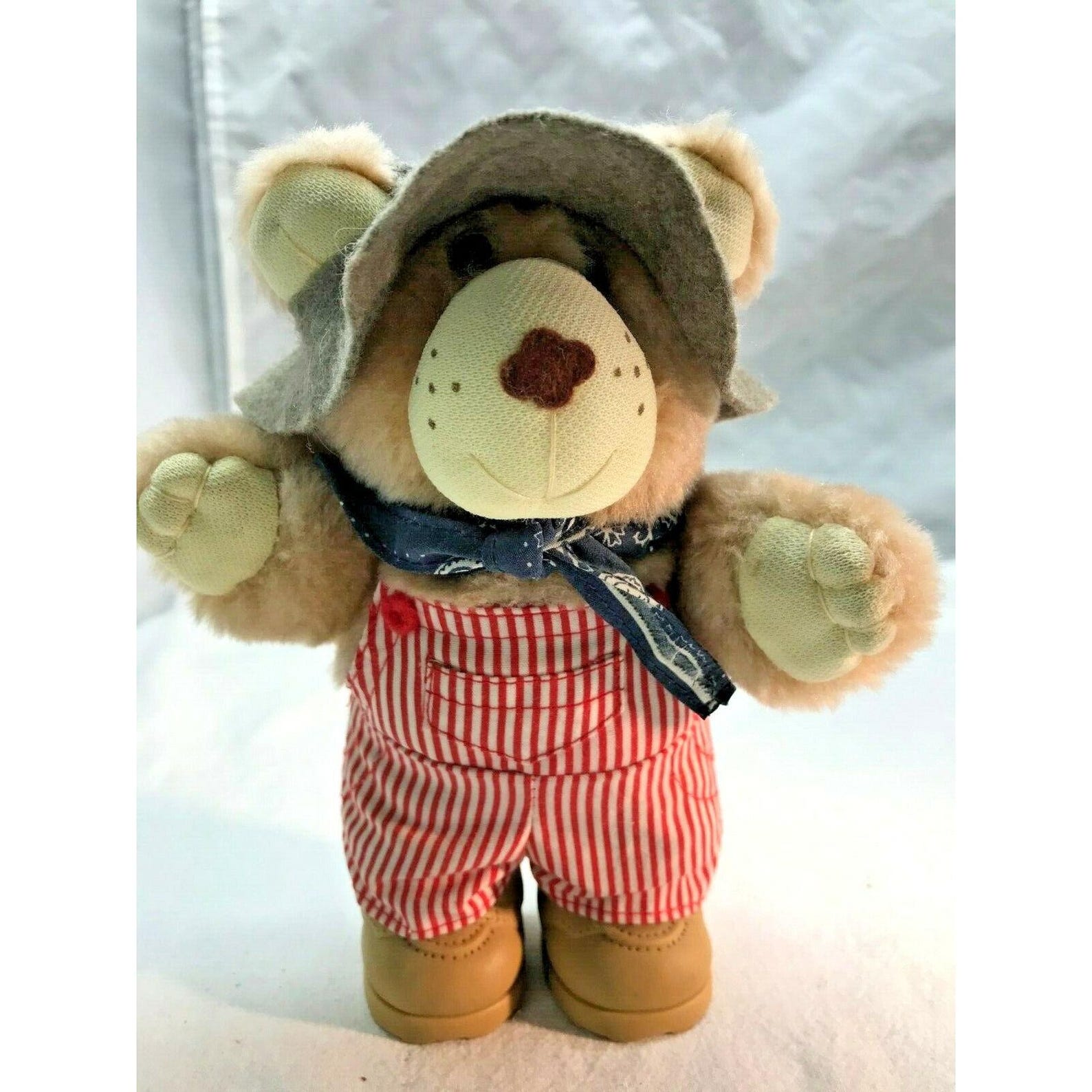 Vintage 1986 Cabbage Patch "dudley" Furskins Plush Teddy Bear, Hat ...