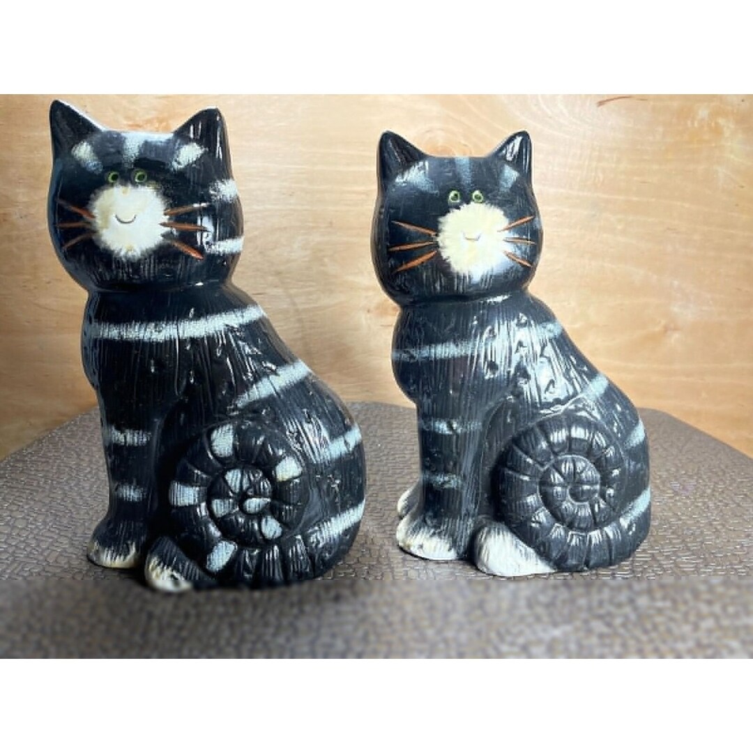 Ceramic Cat Figurines, Whimsical Decor (set of 2) - Etsy
