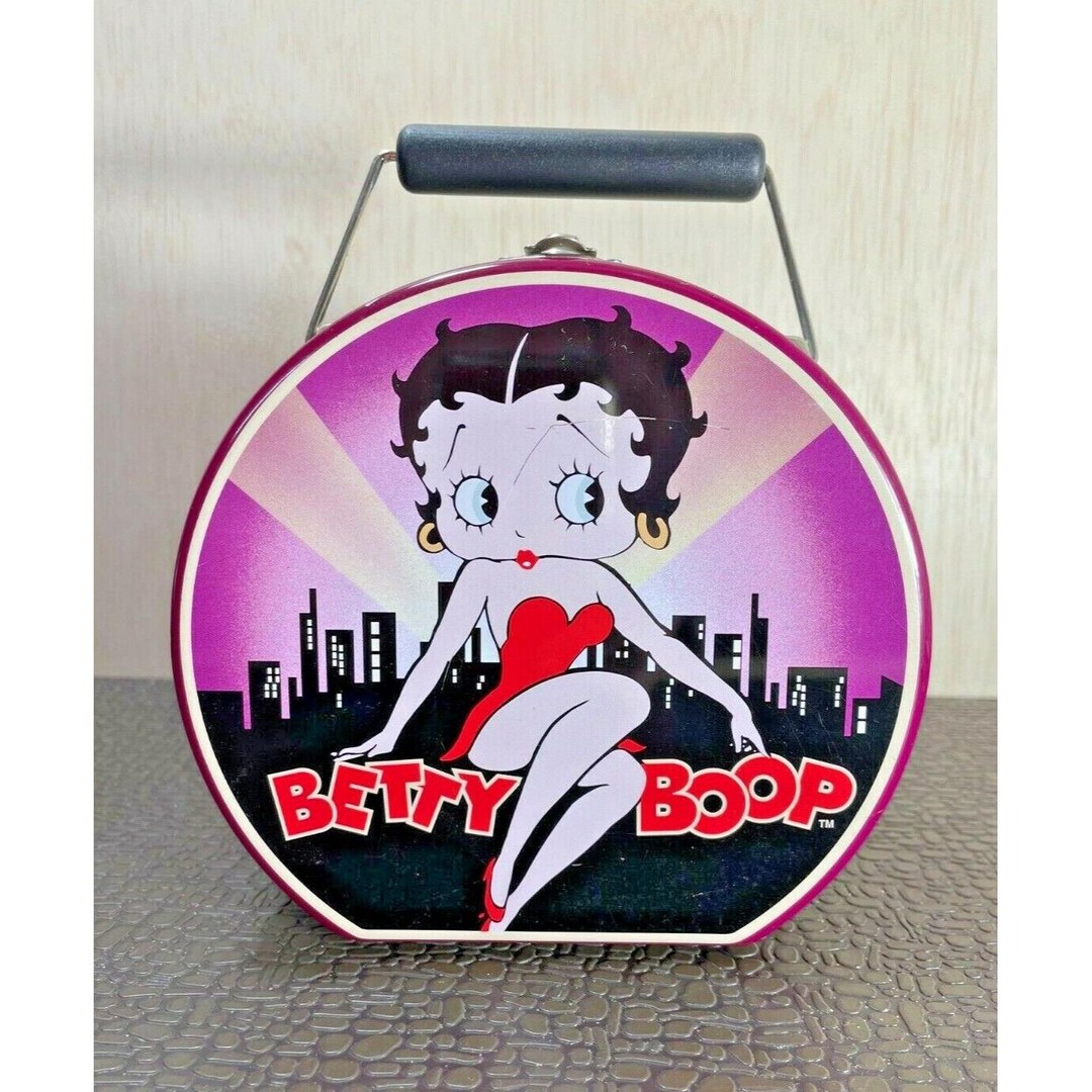 Vintage 1998 Vandor Betty Boop Round City Scape Lunch Box Tin ...