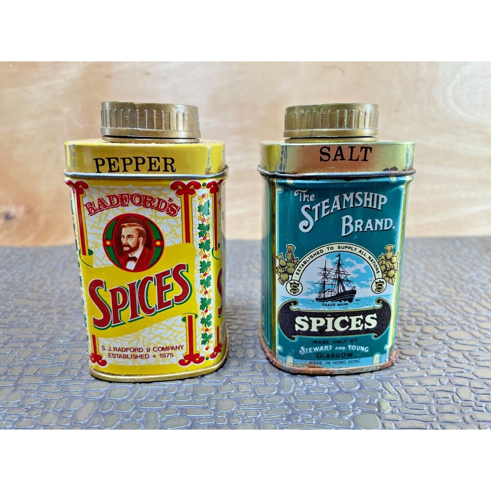 Vintage Tin Spice Cans Salt and Pepper Shakers - Etsy