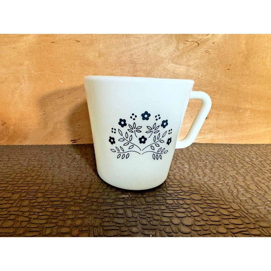 Pyrex Milk Glass Coffee Cup Mug Blue Honeydew Summer Impression 1410 - Etsy