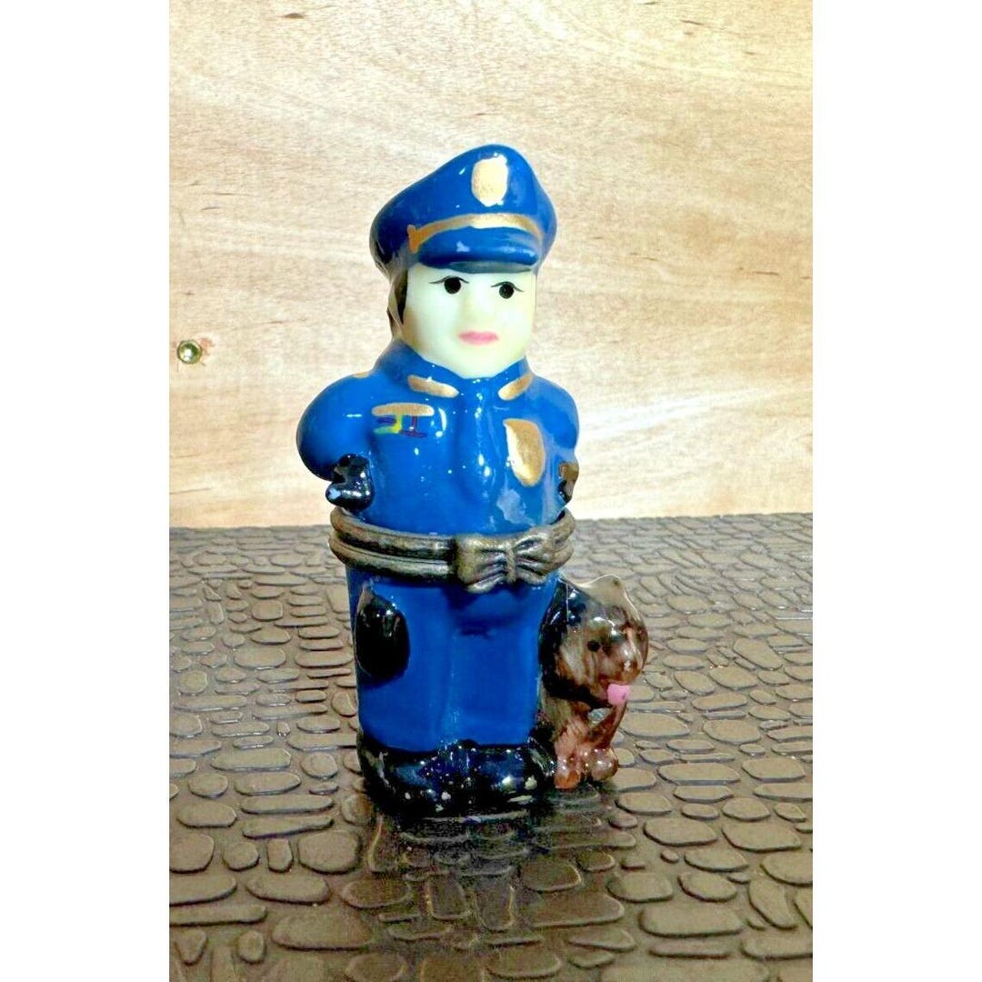 Collectible Porcelain Policeman With Dog Hinged Trinket Box - Etsy