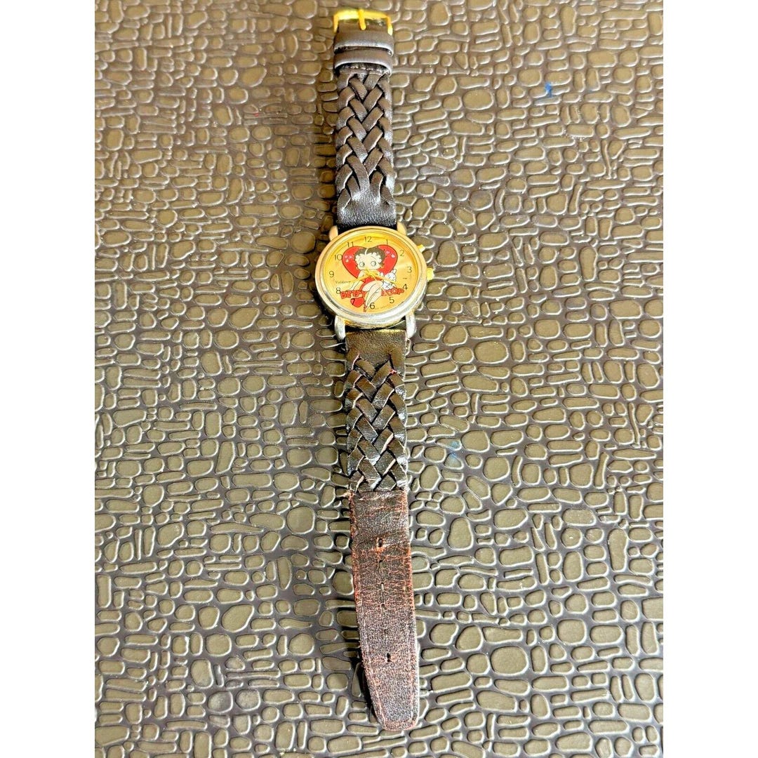 Vintage Valdawn Betty Boop Watch, Brown Leather Strap - Etsy