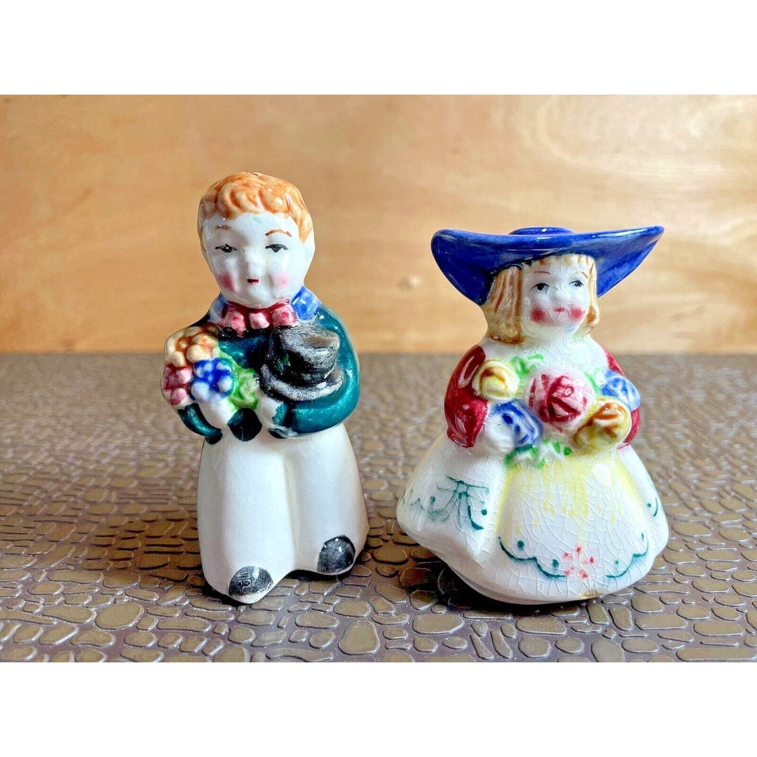 Vintage Dutch Boy & Girl Salt/pepper Suit and Top Hat / - Etsy