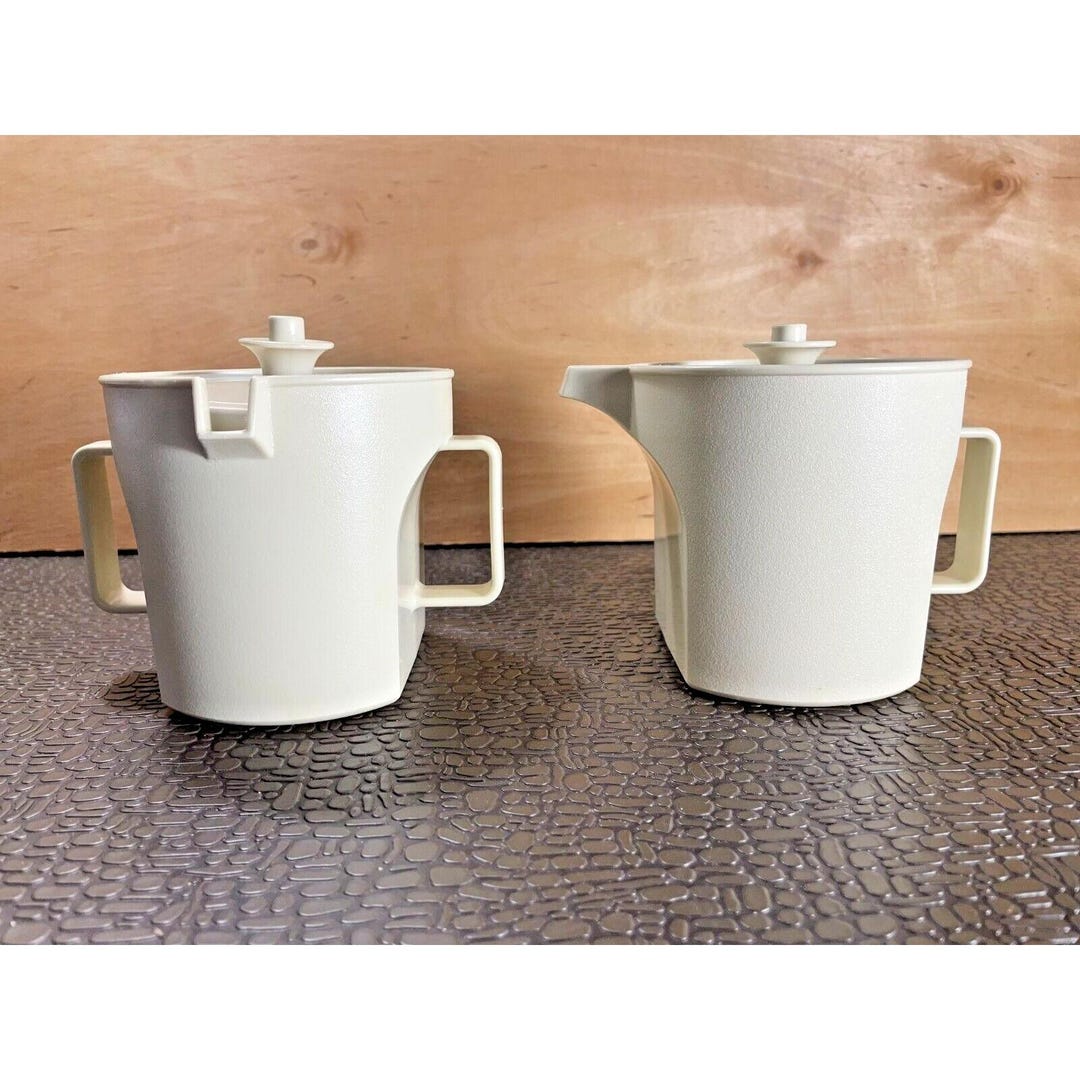 Vintage Tupperware Cream and Sugar Set, Almond Color - Etsy