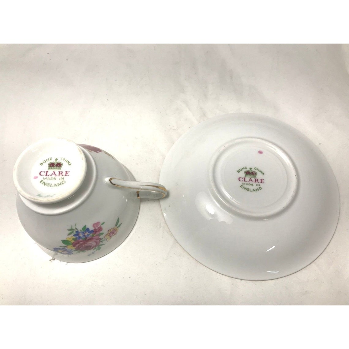 Vintage "clare" Bone China Teacup and Saucer Set - Etsy
