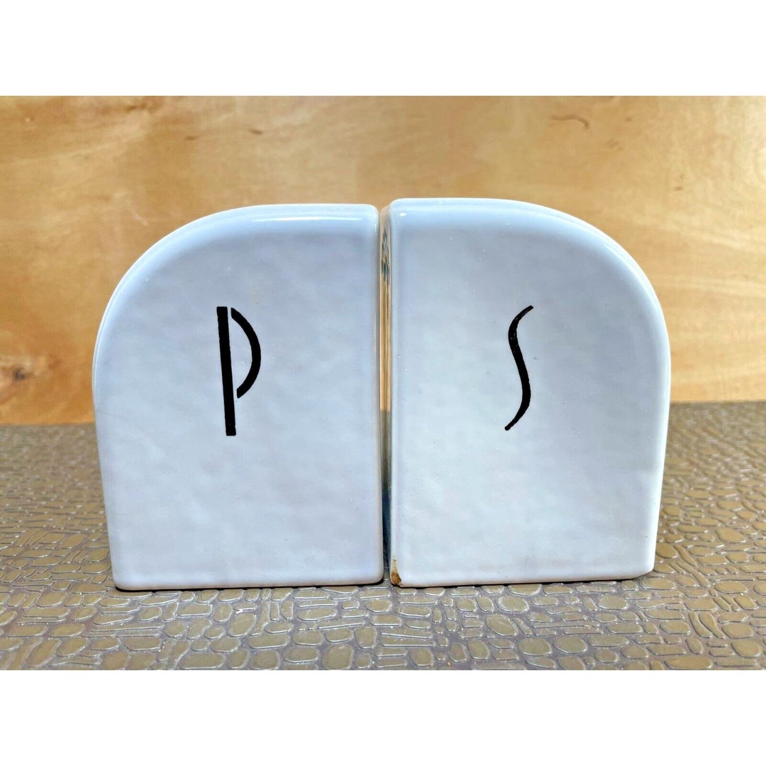 White Arched With Black Letters Salt and Pepper Shakers - Etsy