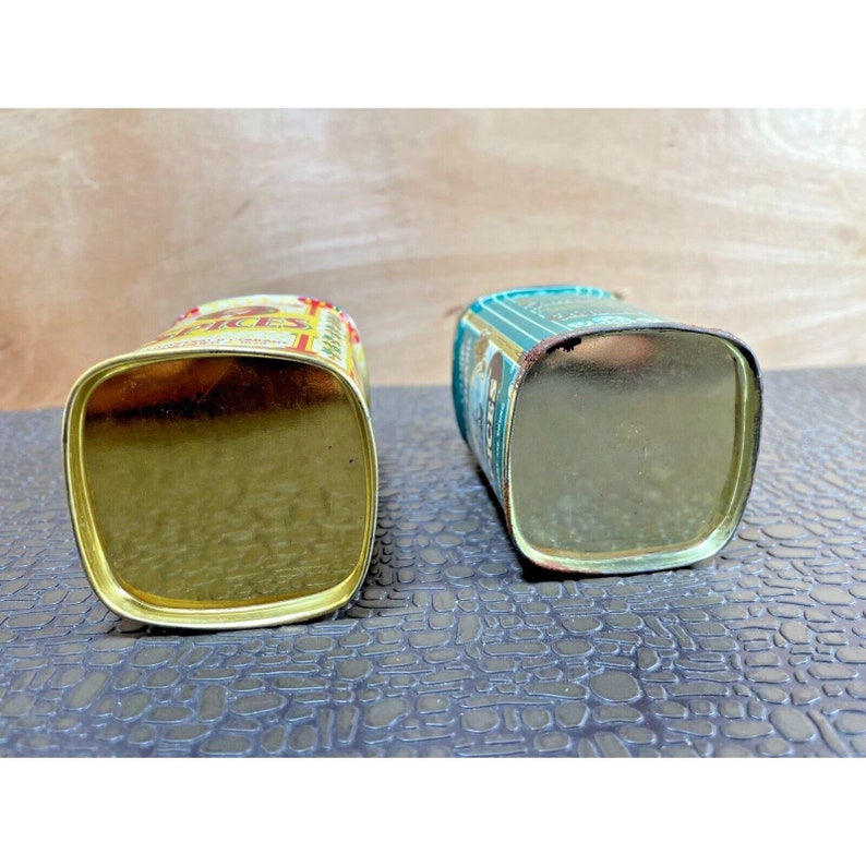 Vintage Tin Spice Cans Salt and Pepper Shakers - Etsy
