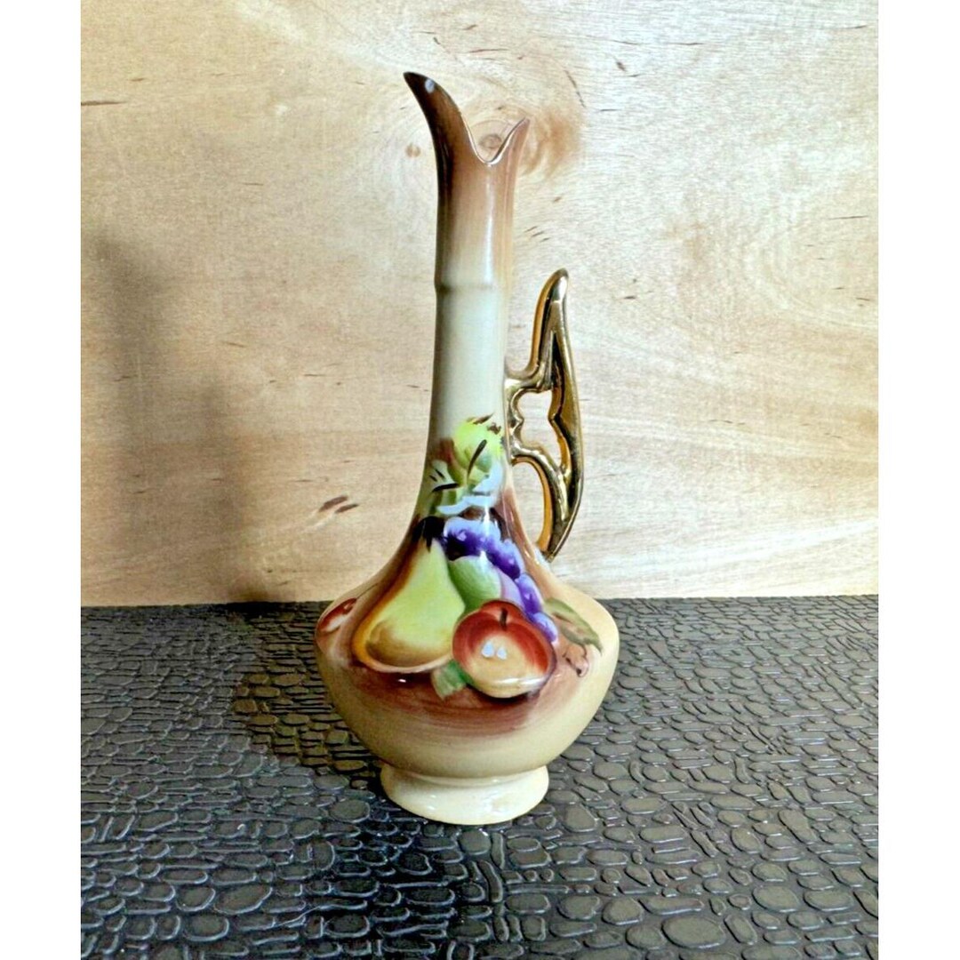 Lefton Hand Painted Heritage Fruit Vase - Etsy