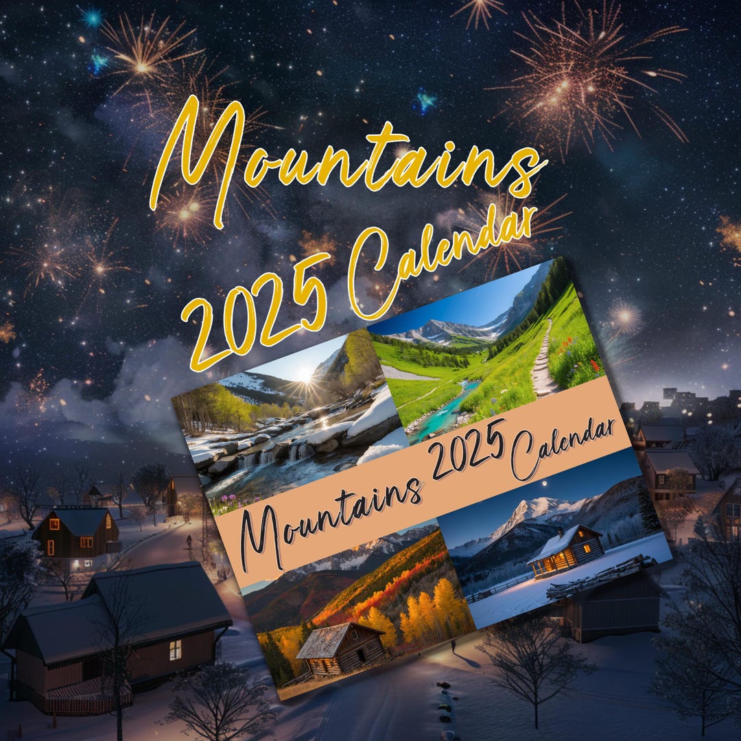 Mountains Calendar Wall 2025 Mountains Lover Gift 12 Month Hanging Wall ...