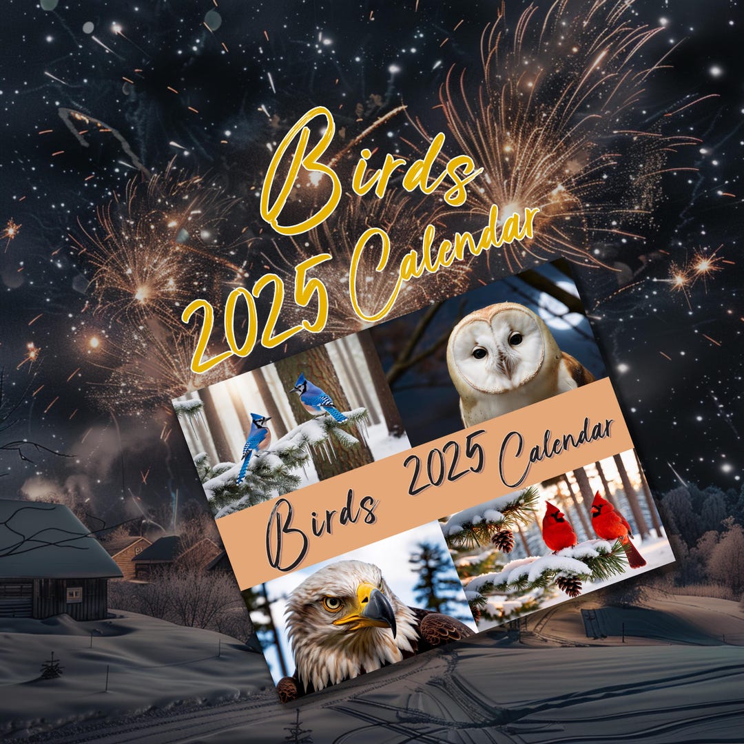 Birds Calendar Wall 2025 Wildlife Lover Gift 12 Month Hanging Wall ...