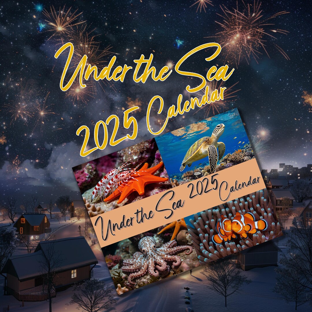 Under the Sea Calendar Wall 2025 Ocean Lover Gift 12 Month Hanging Wall ...