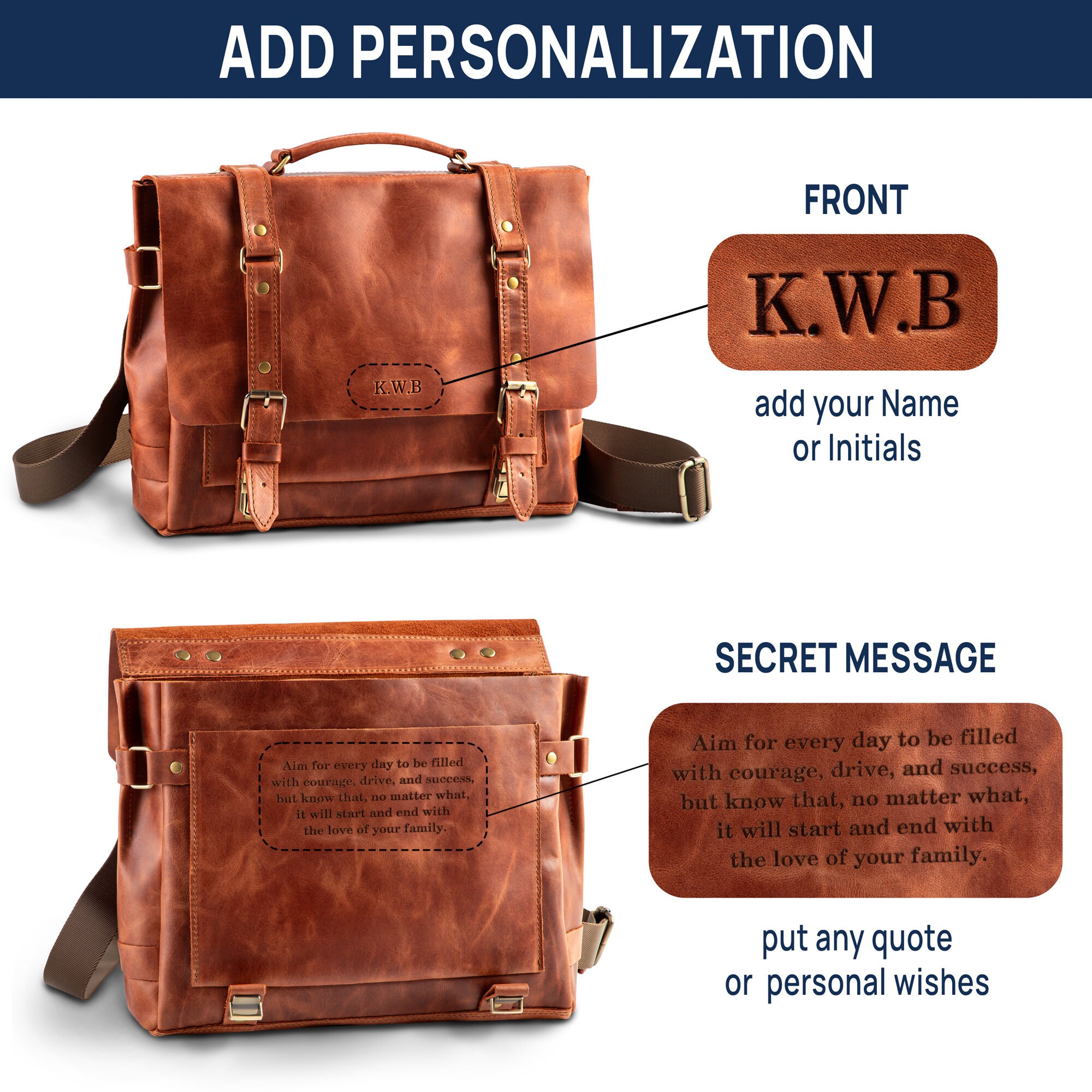 Personalized Fathers Day Gift, Leather Briefcase Men, Leather Laptop ...
