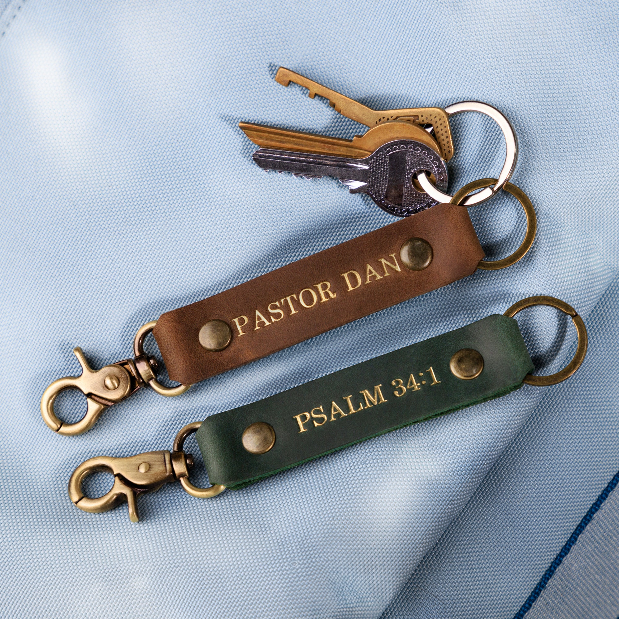 Swivel Snap Hook Leather Keychain, Key Fob With Key Clip, Key Fob With ...