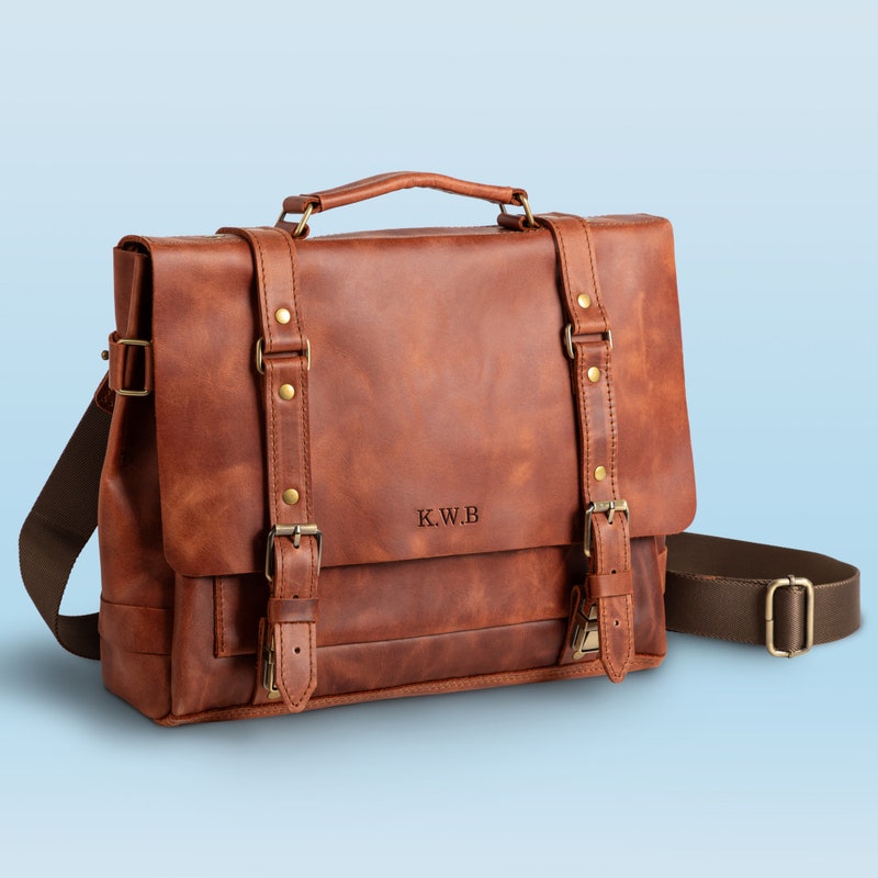 Leather Briefcase Men - Etsy