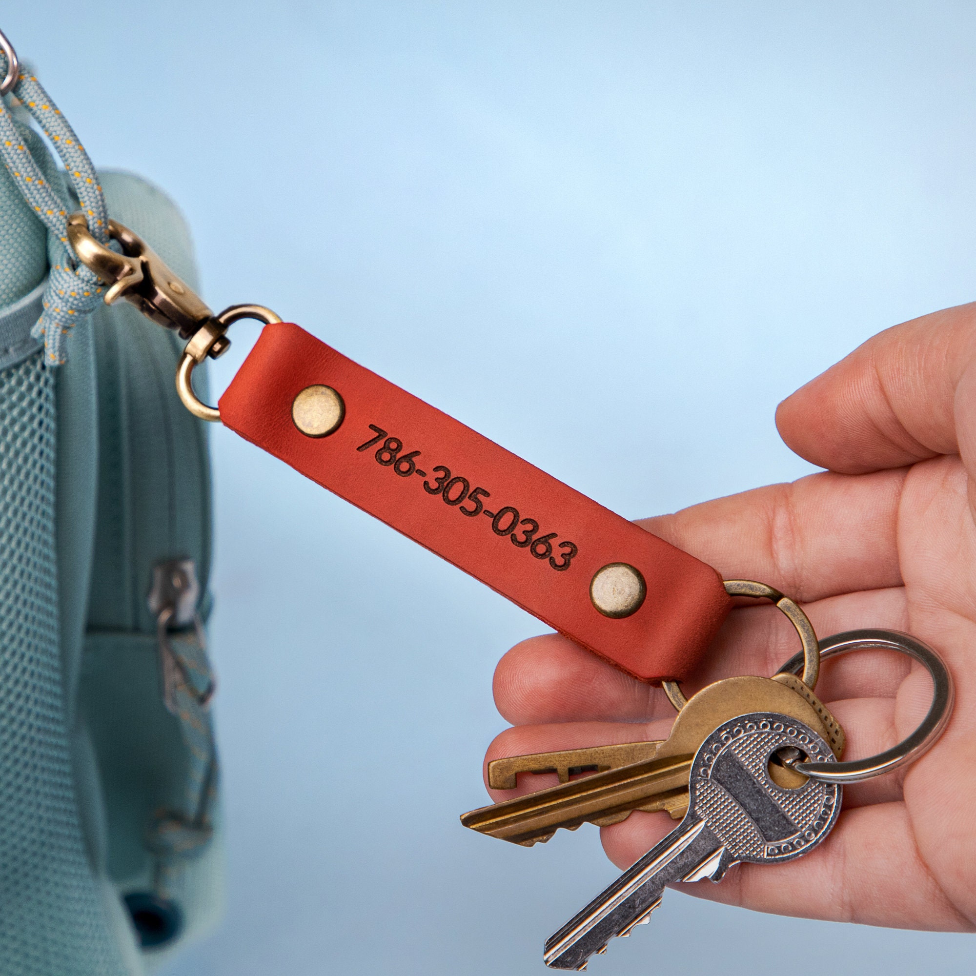 Swivel Snap Hook Leather Keychain, Key Fob With Key Clip, Key Fob With ...