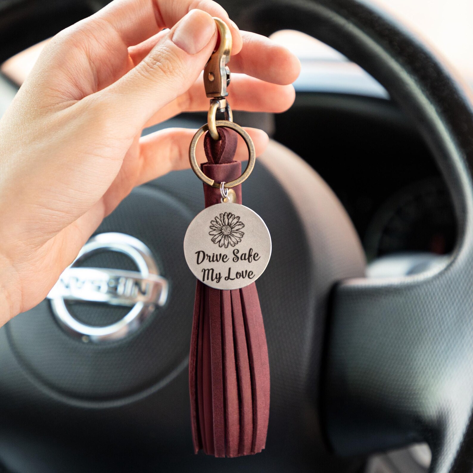Jesus Loves You - Leather Tassel Keychain With Customized Bible Verse ...