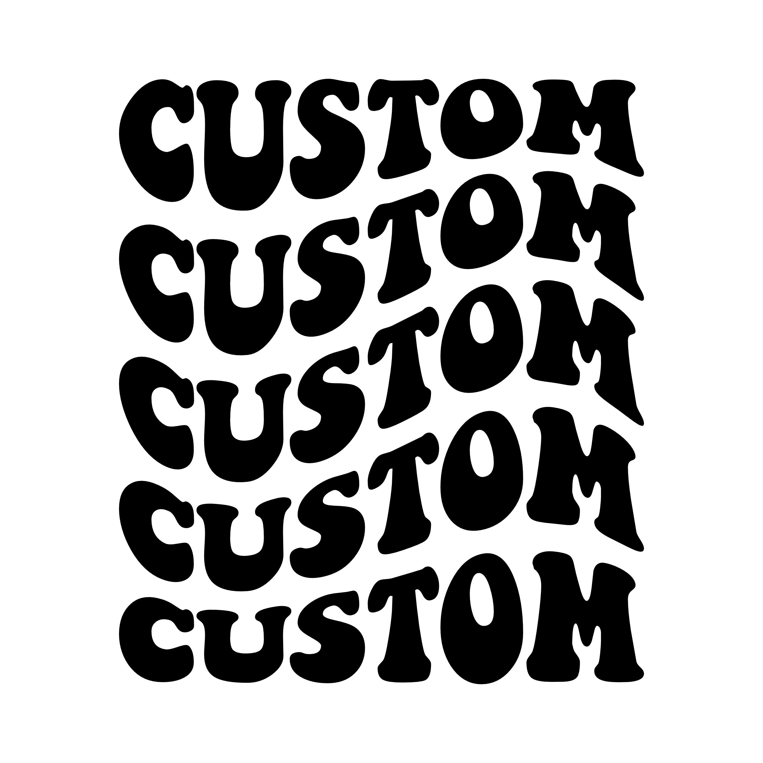 Custom Wavy Retro Text Svg Png Custom Wavy Text Png Custom - Etsy
