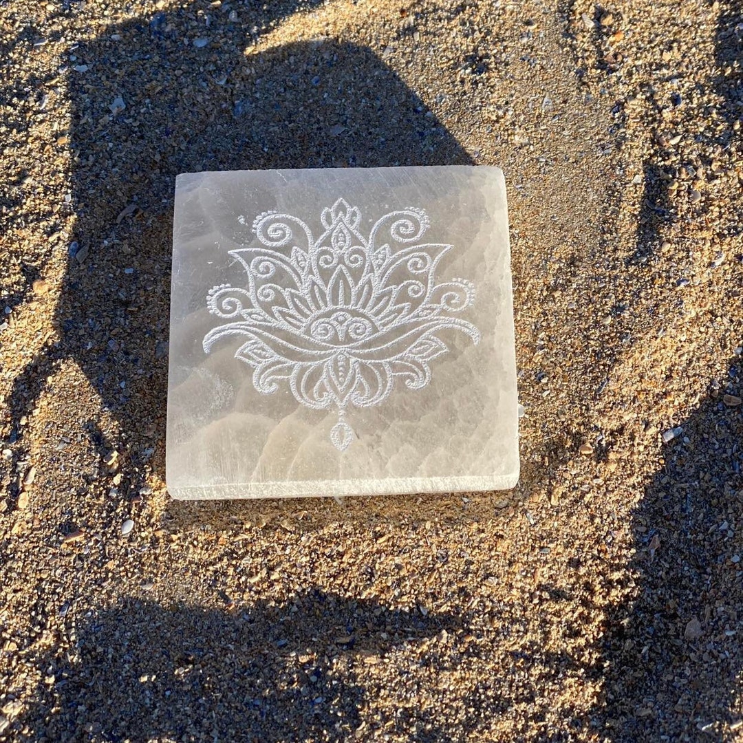 Lotus Flower Puck in Selenite - Etsy